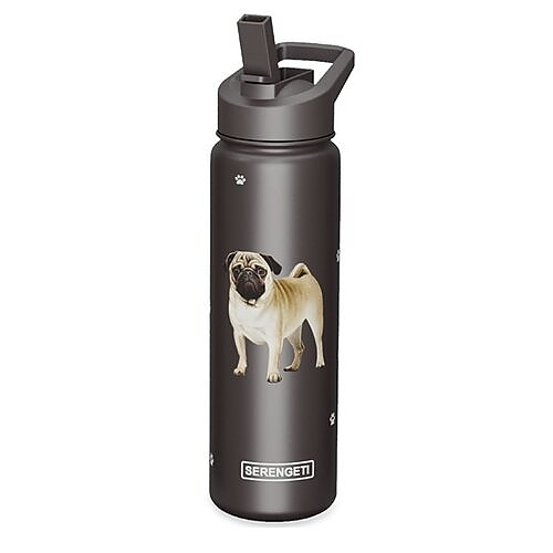 Water Bottle - Pug - OUT OF STOCK - Four Your Paws Only