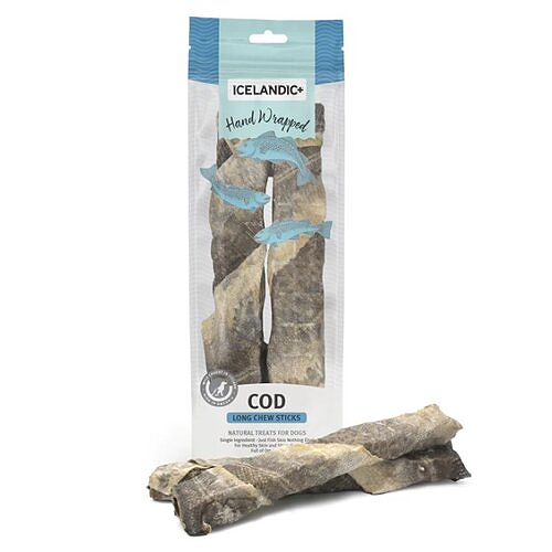 Icelandic - Cod Skin Chews - 10" 2pk - Four Your Paws Only